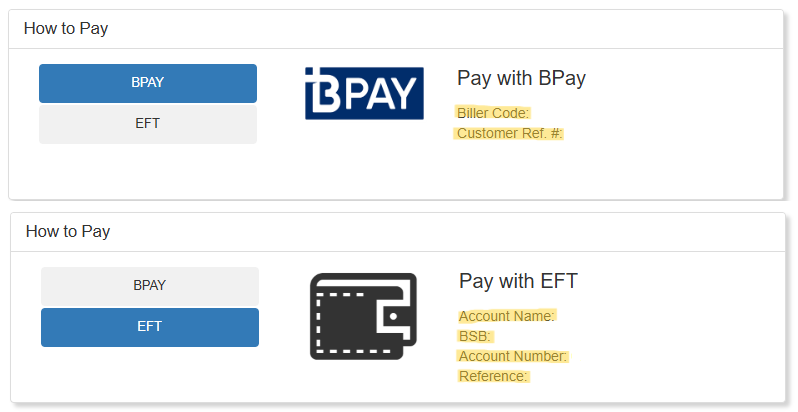 Change to payment reference details - ACT Leave